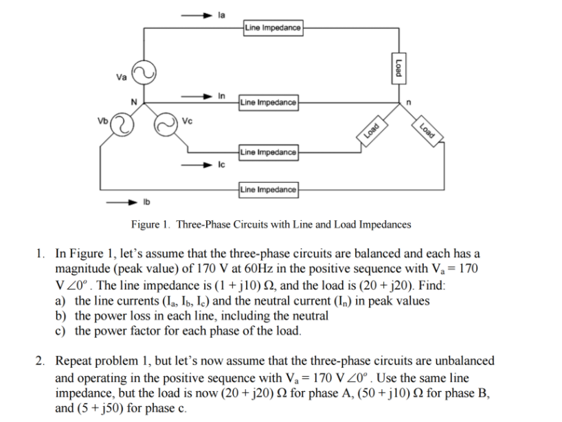 Solved In Figure 1, let's assume that the three-phase | Chegg.com
