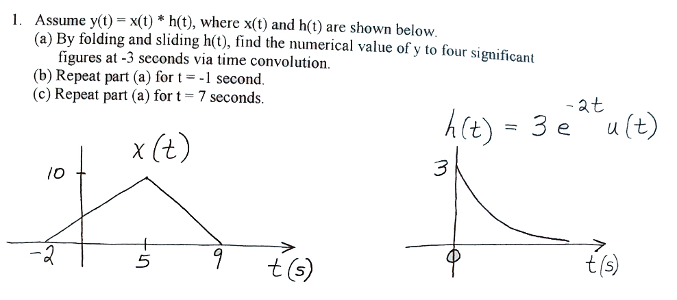 Solved 1. Assume y(t) = x(t) * h(t), where x(t) and h(t) are | Chegg.com