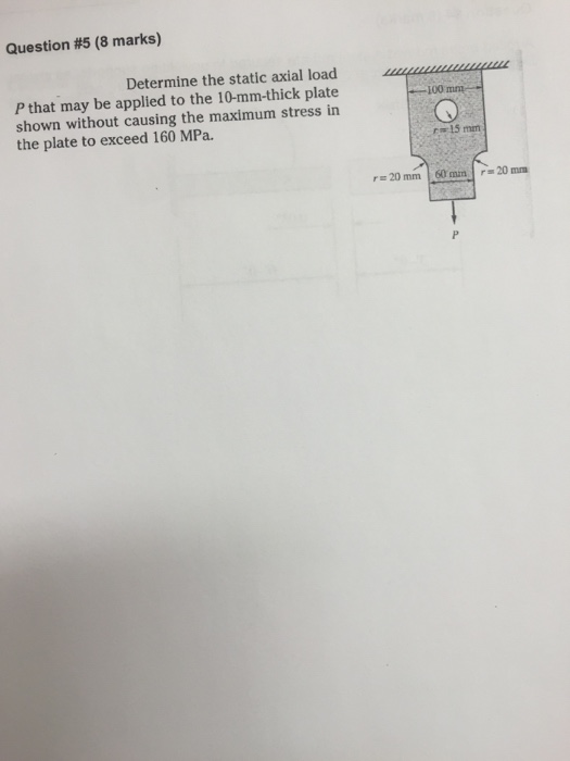 Solved Determine the static axial load P that may be applied | Chegg.com