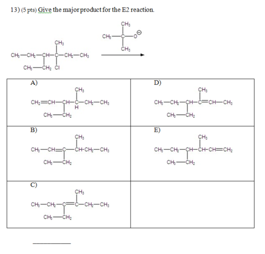 Solved Give the major product for the E2 reaction. | Chegg.com