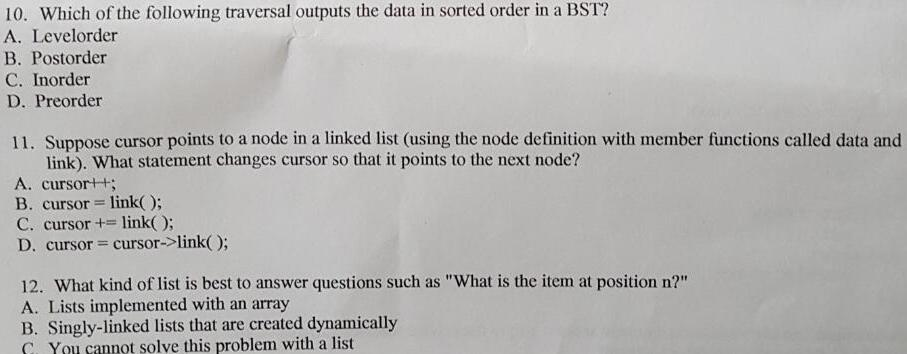 Solved Consider this class definition: class quiz public: | Chegg.com