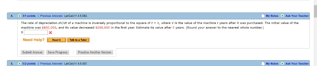 Solved 4. O/1 points I Previous Answers LarCalc11 4.5.083. | Chegg.com Solved 4. O/1 points I Previous Answers LarCalc11 4.5.083. | Chegg.com