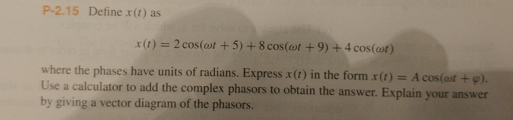 Solved Define X T As X T 2 Cos Omega T 5 8cos