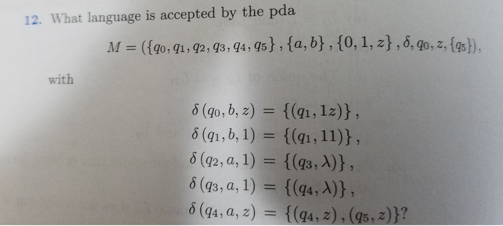 Solved What language is accepted by the pda M = ({q_0, q_1, | Chegg.com
