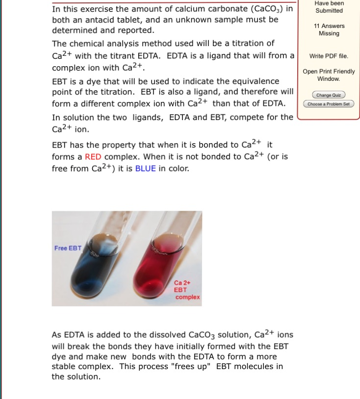 Solved In this exercise the amount of calcium carbonate | Chegg.com
