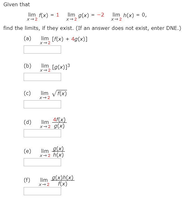 Solved Given that lim_x rightarrow 2 f(x) = 1 lim_x | Chegg.com