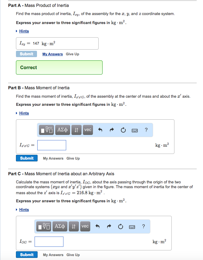 Solved Learning Goal: To determine the mass moments and | Chegg.com