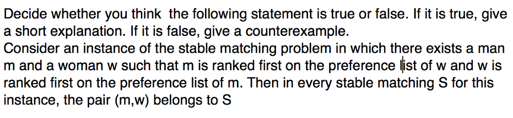 Solved Consider an instance of the stable matching problem | Chegg.com