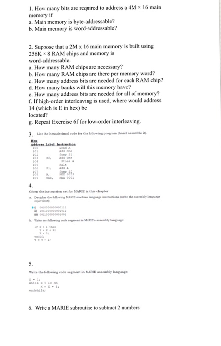 Solved How many bits are required to address a 4M times 16 | Chegg.com