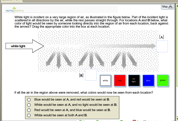 Solved Map pling White light is incident on a very large | Chegg.com