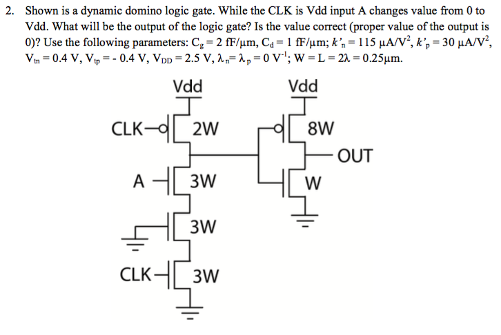 Solved Shown is a dynamic domino logic gate. While the CLK | Chegg.com