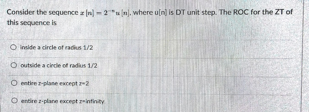 Solved Consider the sequence n2 unl, where u[n] i this | Chegg.com