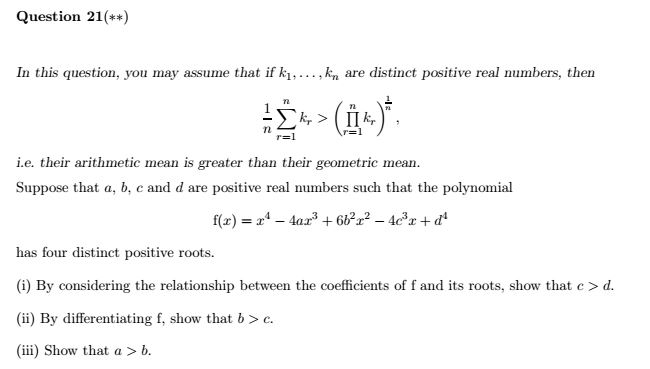 Solved Question 21(**) In this question, you may assume that | Chegg.com