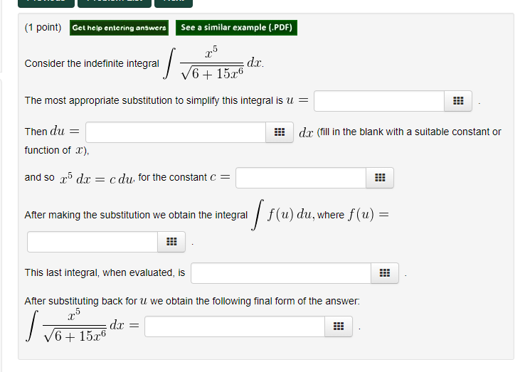 Solved 1 point) Get help entering answer See a similar | Chegg.com