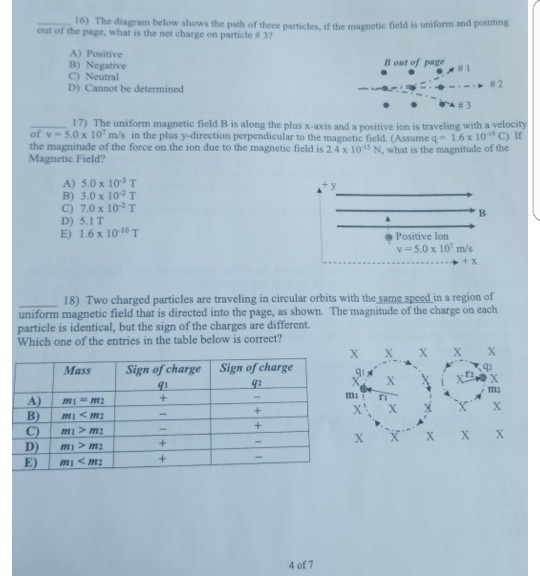 Solved 16) The diagram below shows the path of three | Chegg.com