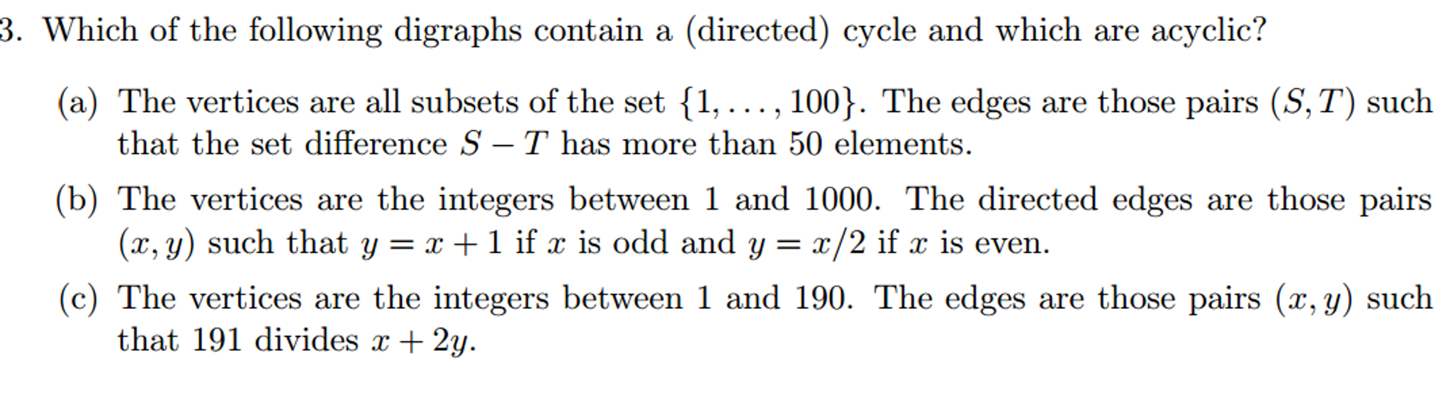 Which of the following digraphs contain a (directed) | Chegg.com