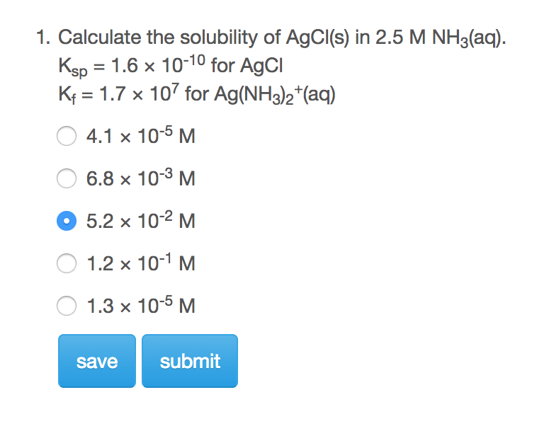 Solved . Calculate the solubility of AgCl(s) in 2.5 M | Chegg.com