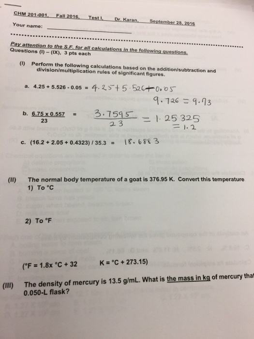 Solved Perform the following calculations based on the | Chegg.com