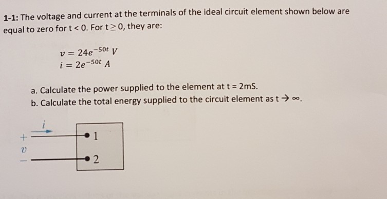 Solved voltage and current at the terminals of the ideal | Chegg.com