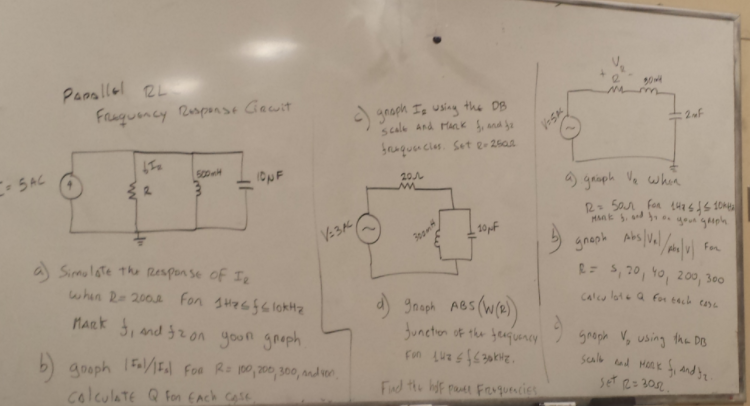 Solved Parallel RLC Frequency Response Circuit Simulate the | Chegg.com