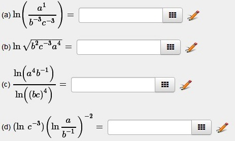 Solved 1) If ln(a)=2, ln(b)=3, and ln(c)=5, evaluate the | Chegg.com