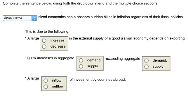Solved For the FIRST dropdown ... the options are either, | Chegg.com