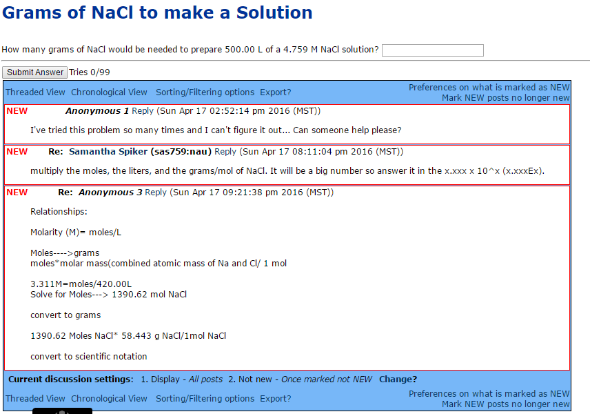 Solved How many grams of NaCl would be needed to prepare | Chegg.com