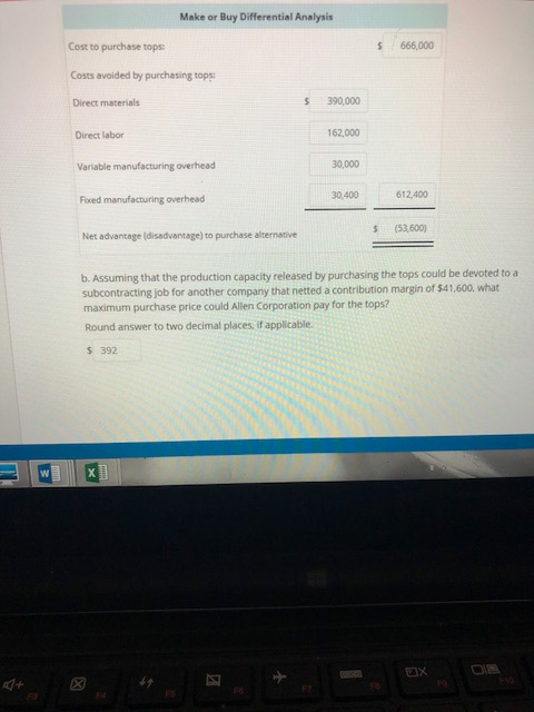 Solved Make or Buy Differential Analysis Cost to purchase | Chegg.com