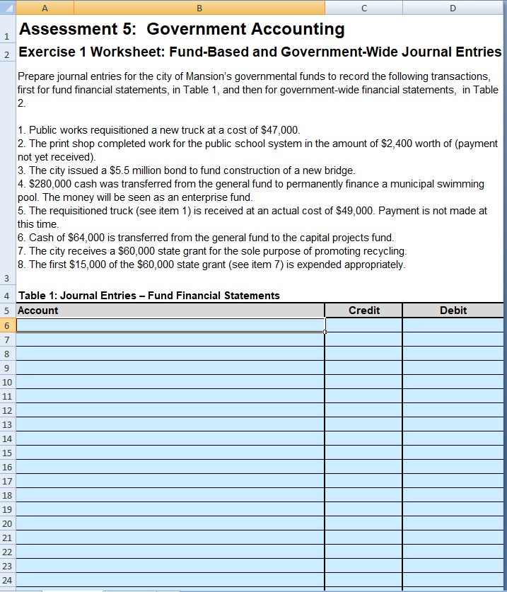 Solved Assessment 5. Government Accounting 2 Exercise 1 | Chegg.com