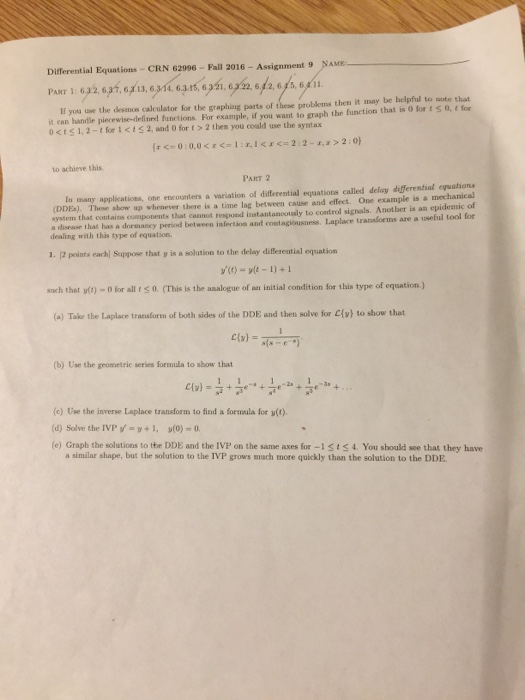Solved If you use the calculator for the graphing parts of | Chegg.com