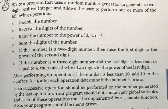 Solved rogram that uses a random number generator to | Chegg.com
