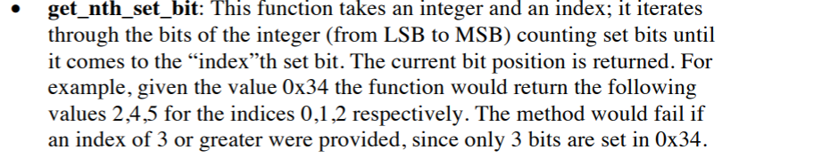 Solved * get nth set bit: This function takes an integer and | Chegg.com