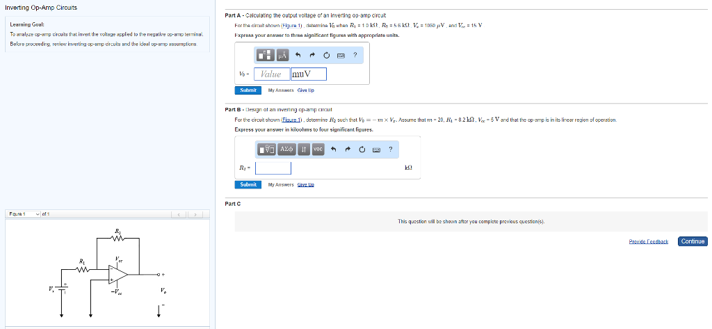 Solved Inverting Op-Amp Circuits Part A Calculating the | Chegg.com