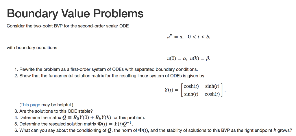 Boundary Value Problems Consider the two-point BVP | Chegg.com