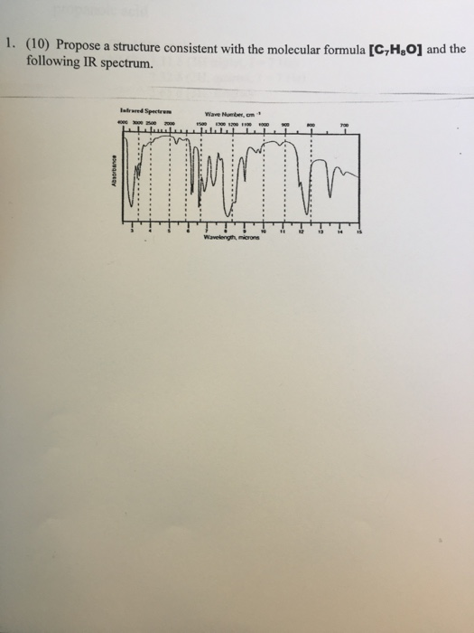 Solved Propose a structure consistent with the molecular | Chegg.com