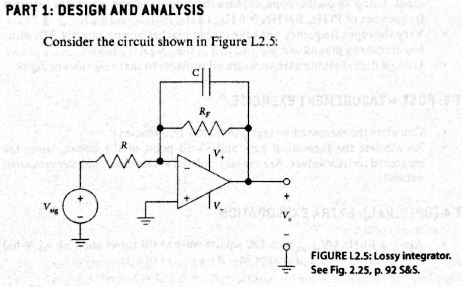 Solved PART 1: DESIGN AND ANALYSIS Consider the circuit | Chegg.com