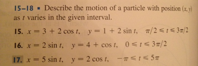 Solved Describe the motion of a particle with position | Chegg.com