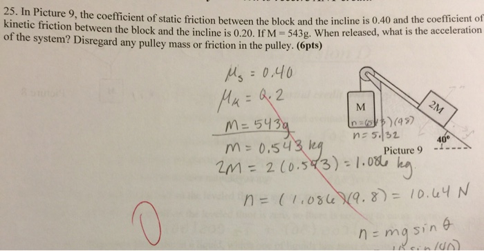 Solved In Picture 9, the coefficient of static friction | Chegg.com