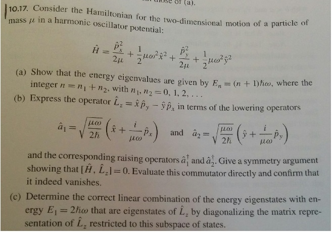 Solved Consider the Hamiltonian for the two-dimensional | Chegg.com
