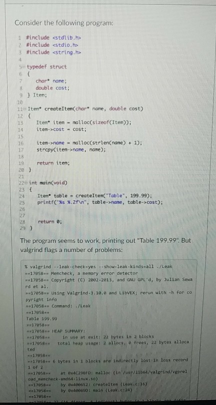 Solved Consider the following program: 1 #include ostdlib.h» | Chegg.com