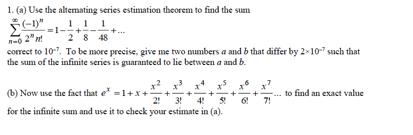 Alternating Series Estimation Theorem