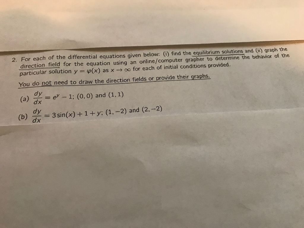 Solved 2. For each of the differential equations given | Chegg.com