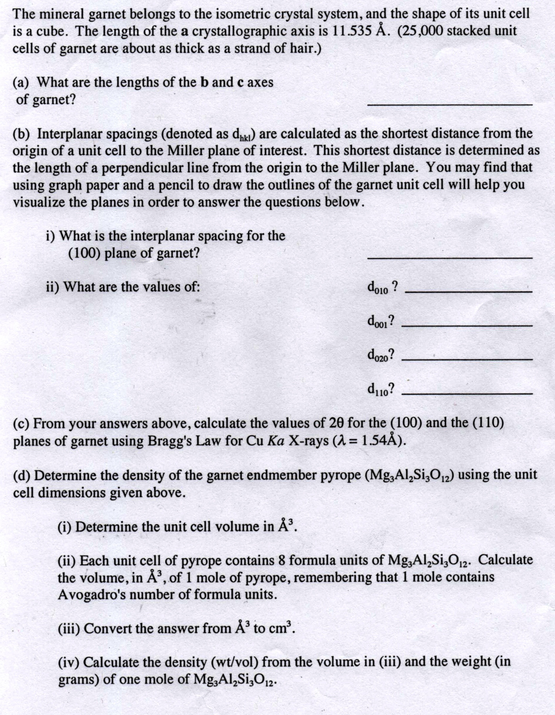 Solved The mineral garnet belongs to the isometric crystal | Chegg.com