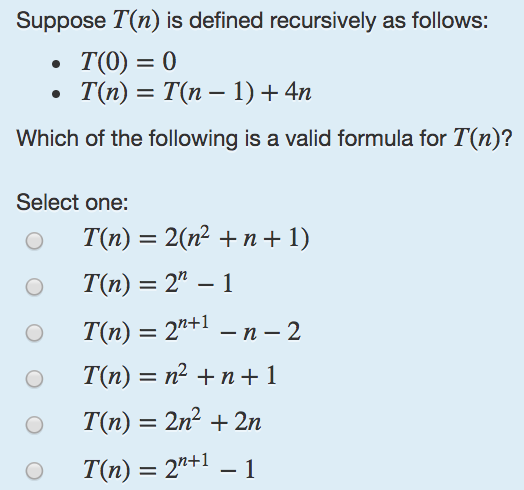 Solved Suppose T(n) is defined recursively as follows: · | Chegg.com