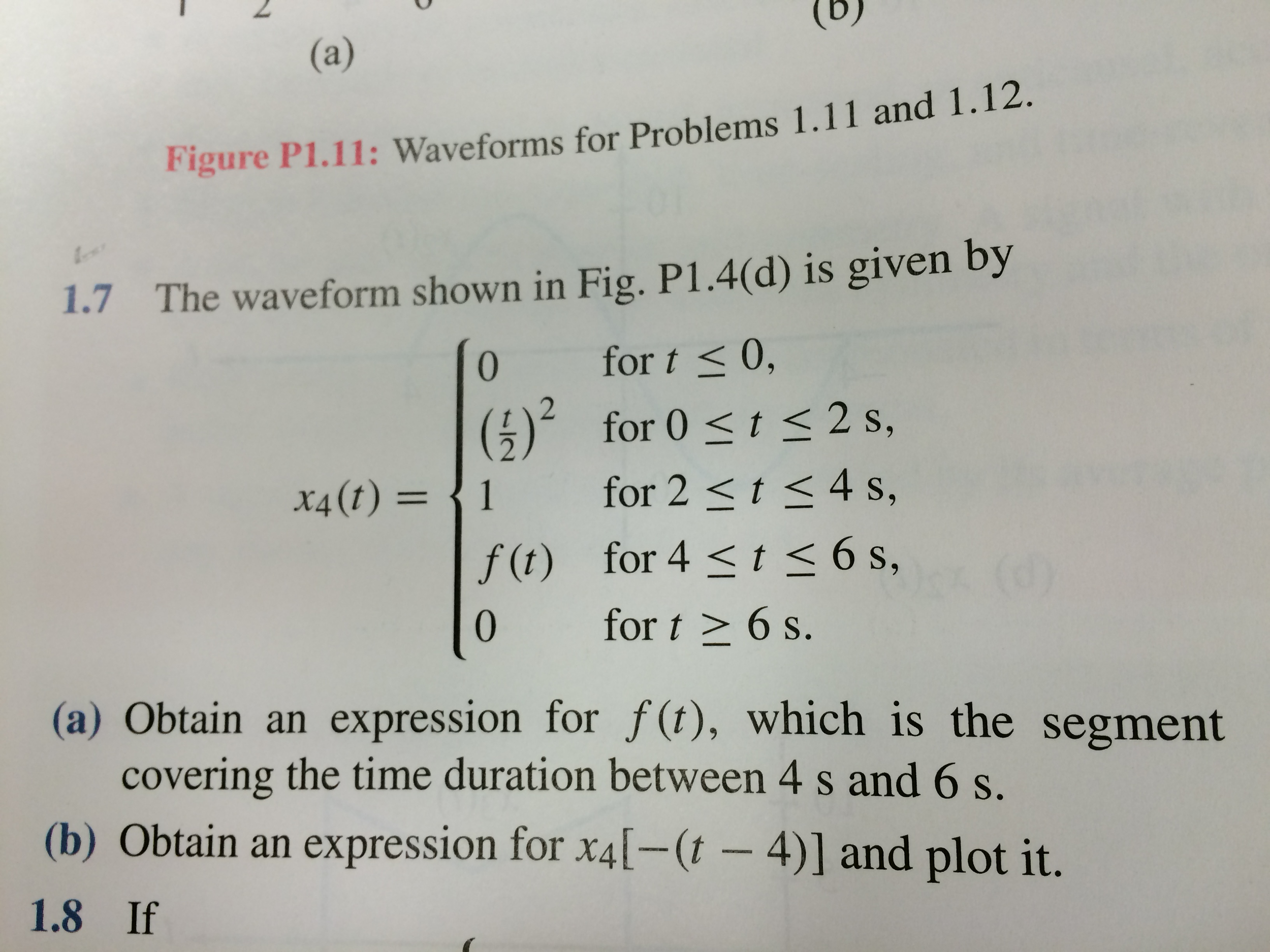 Solved Figure P1.11 Waveform for Problems 1.11 and 1.12. | Chegg.com