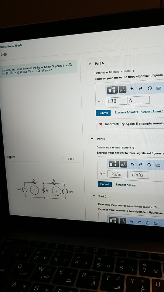Solved HW5: Node, Mesh 2.65 Part A Consider the circult | Chegg.com