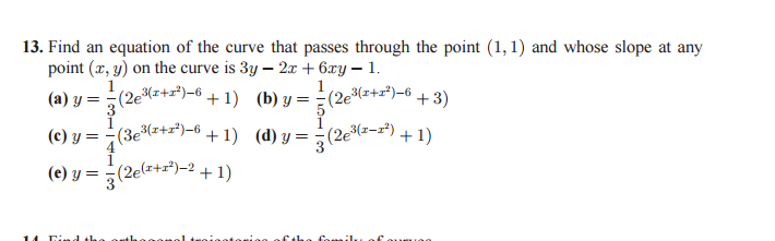 Solved Find an equation of the curve that passes through the | Chegg.com