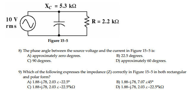 Solved Figure 15-5 The phase angle between the source | Chegg.com