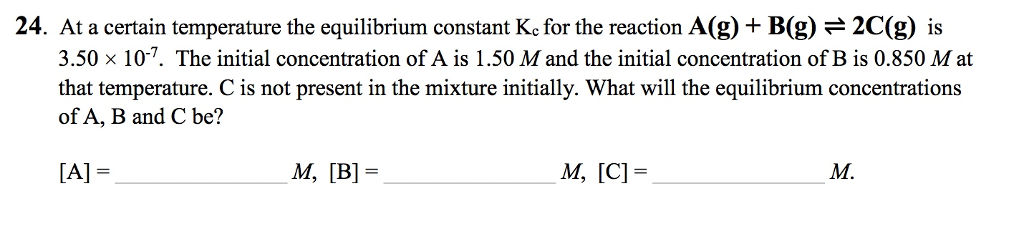 Solved At a certain temperature the equilibrium constant K_c | Chegg.com