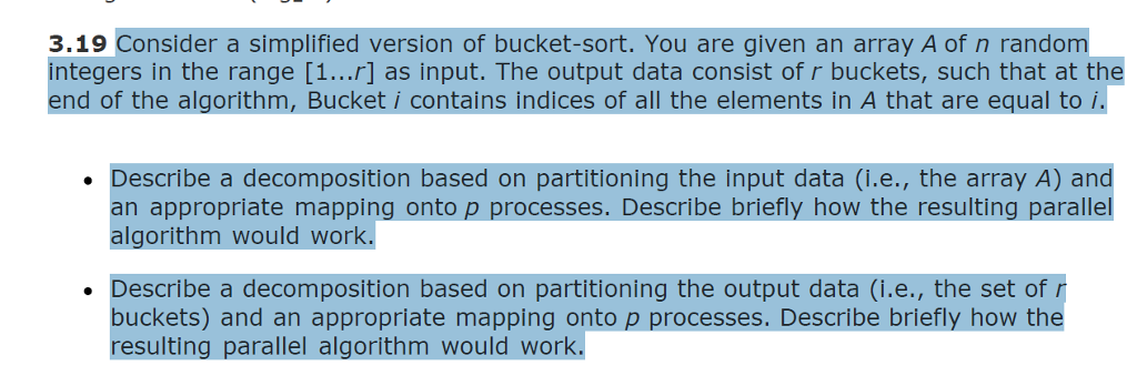 Solved 3.19 Consider a simplified version of bucket-sort. | Chegg.com
